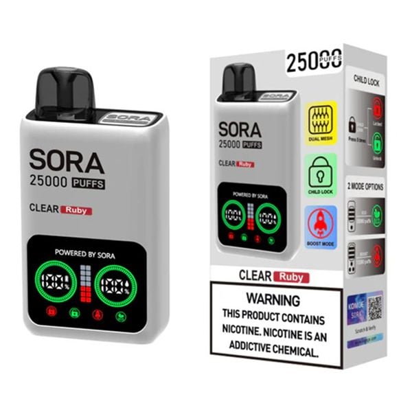 Clear Ruby Sora 25K Puffs Disposable - E-Liquids, Disposables & Pipes ...
